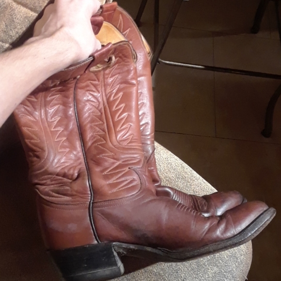 Tony Lama | Shoes | Tony Lama Distressed Leather Western Cowboy Boots ...
